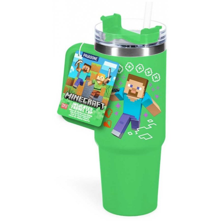 Paladone Minecraft Green 900ml Insulated Cup and Straw Kruus RDE.EE