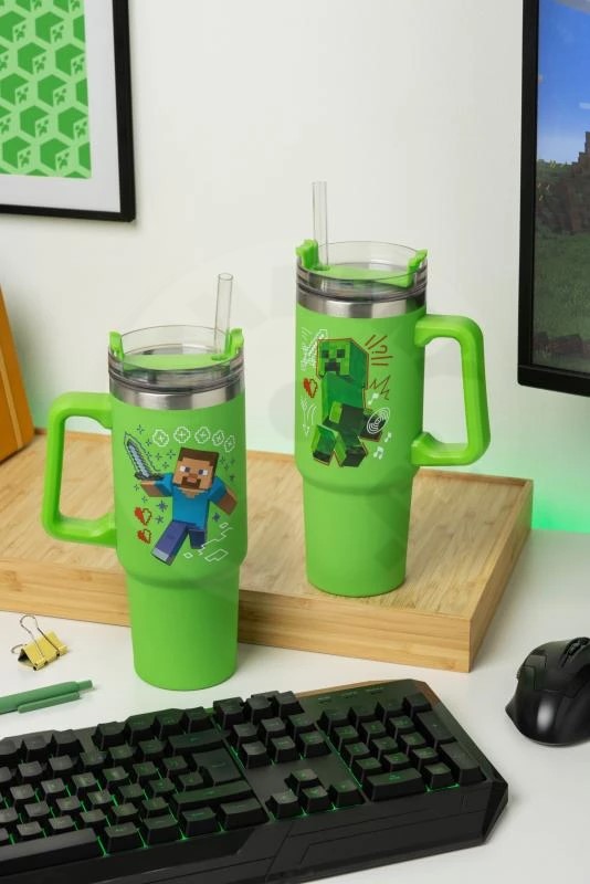 Paladone Minecraft Green 900ml Insulated Cup and Straw Kruus RDE.EE