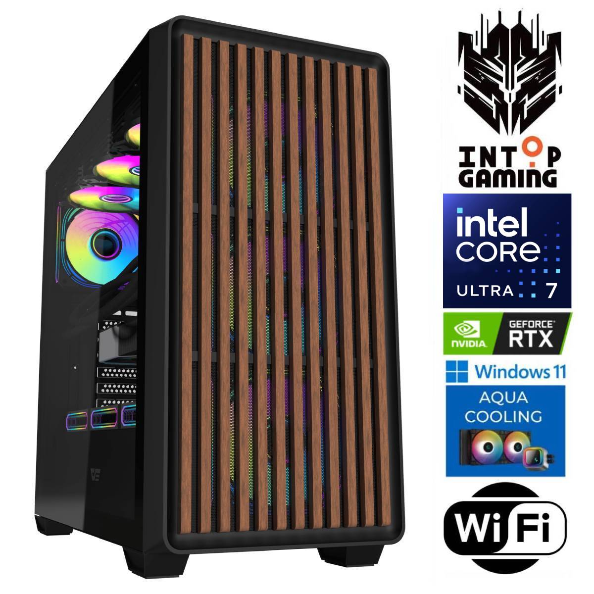 INTOP AQUA Ultra 7 270K Plus 32GB 1TB SSD RTX5070 12GB WiFi WIN11 DWD ...