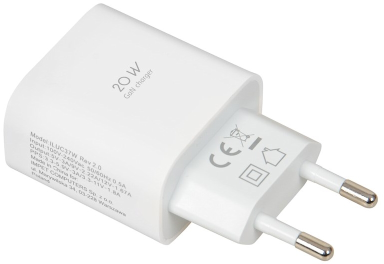 Ibox C-37 20W USB-C to Lightning cable USB-A USB-C White laadija RDE.EE